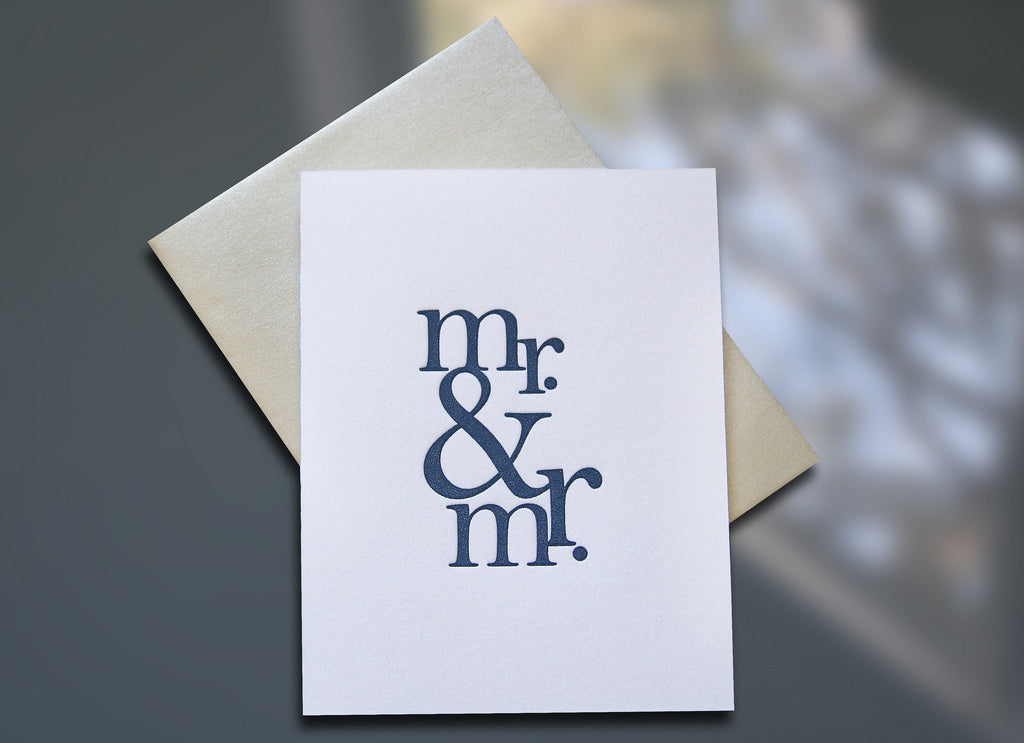 Mr. & Mr. — Stacked Wedding Card – Sky of Blue Press & Papery